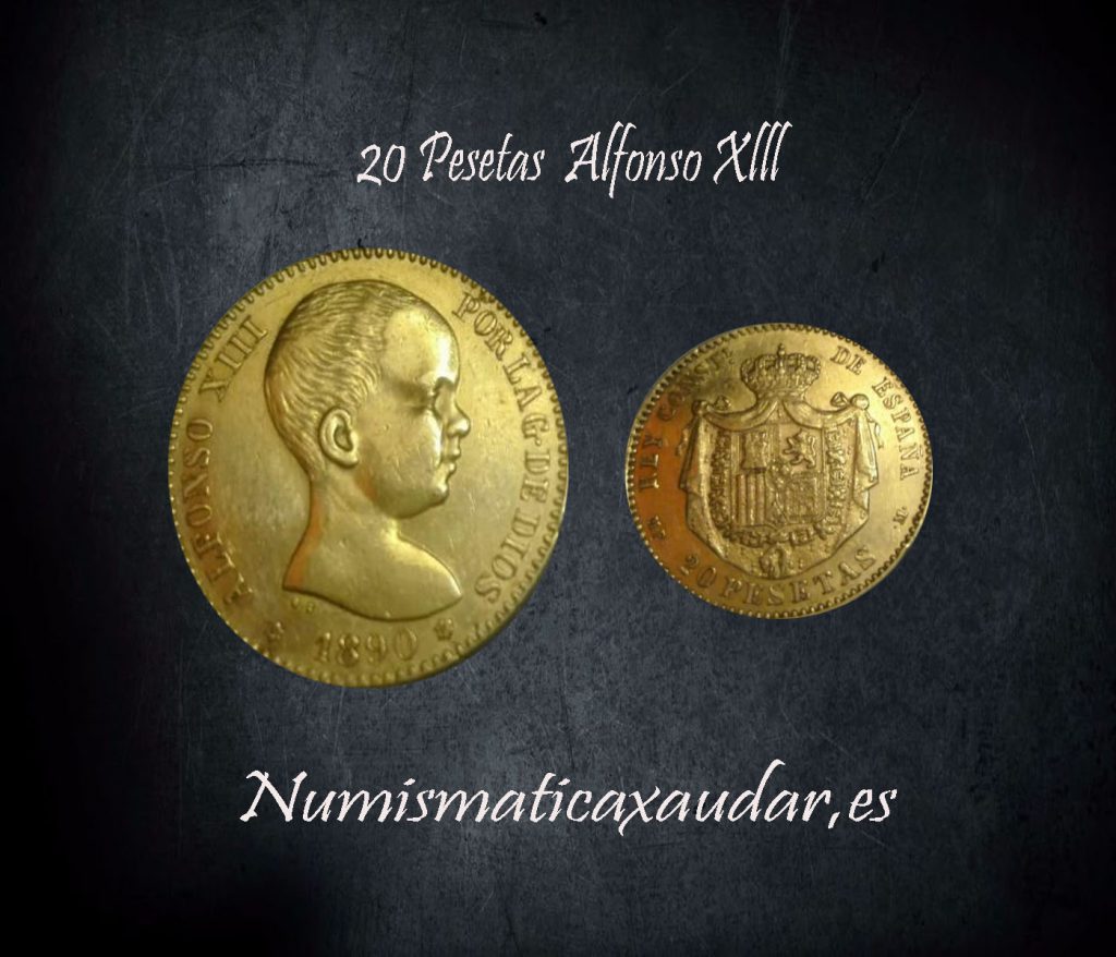 20 pesetas oro - Numismática Xaudar